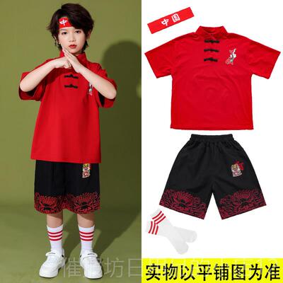 正品六一中国队风汉服国潮小学运动会服装啦啦开 生出幕式演服班