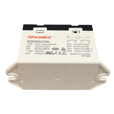 RGF2OU740 200-240VAC两组常开6脚25A250VAC申乐继电器SHENLER