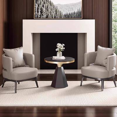 轻奢咖啡厅单人洽谈沙发扶手椅售楼处展厅会客区接待洽谈沙发组合