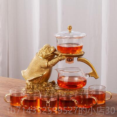 高档音网红玻功璃茶抖具夫套装懒人磁动引出水自创意冲泡茶器配件