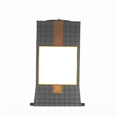 高档式唐画轴轴空藏白卷轴仿古九分熟绢布挂卡毛笔字书法国画创作