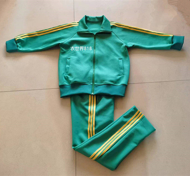 定制中小学生新款春秋套装绿色长袖上衣裤子两件套班服园服可定做