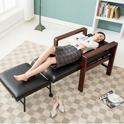 真正平卧休闲加宽型午睡午休躺椅办公室折叠两用休息陪护椅行军床