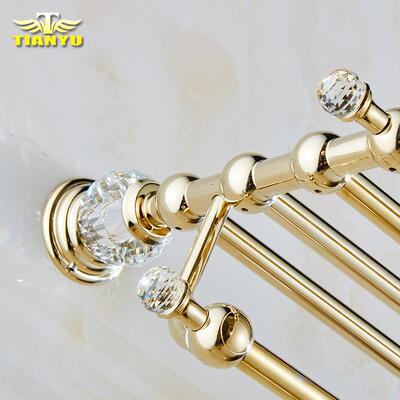 欧GFO卫式金色浴巾架毛巾架轻奢五铜金挂件套装生间水置物架晶浴