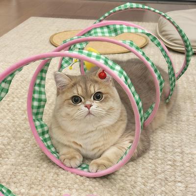 猫玩具猫隧道自嗨解闷神器铃铛弹簧消耗体力滚地龙通道猫咪用品