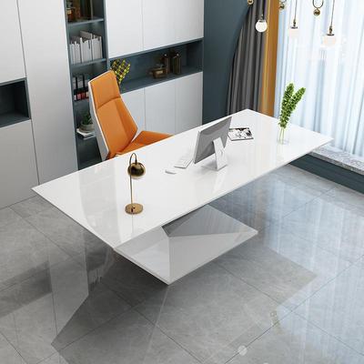 烤漆老板桌办公桌简约现代大班台白色办公室经理桌总裁桌椅组合