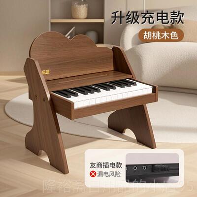 高档乐女鱼乐儿童小钢琴电子岁琴木质玩具可弹奏宝宝男孩婴幼儿周
