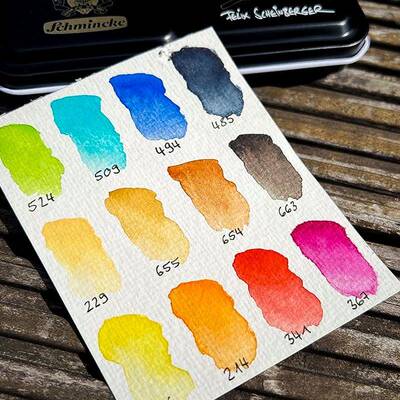 画史明870克24色大铁师级学级固体水彩绘画盒装美术院水彩德国颜