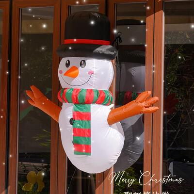 XYR圣诞外节装饰气模充气圣老人橱窗品发光气诞球户场景布置装扮