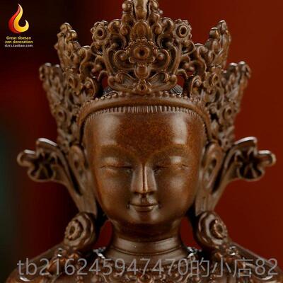 高档藏传英密铜制古车便携式小佛宗像饰品精工级B2寸
