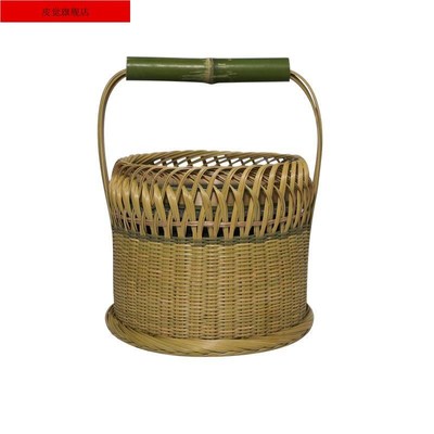 老式竹编碳火火篮烧盆炭家取暖怀炉烘笼用老烤人提手火火炉竹子j