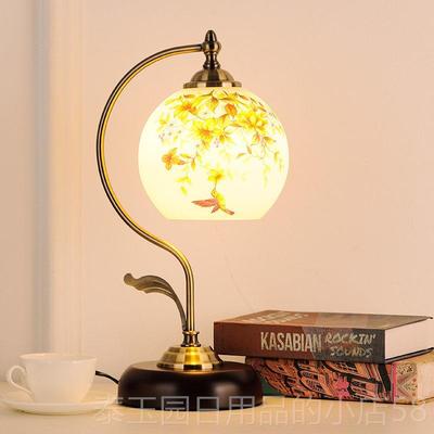 高档室欧式复古厅台灯客简约时实木卧床头灯法式田园尚可调光民国