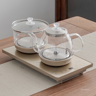 金色茶德2037全自动底部上水电茶炉蒸煮茶壶办公茶台嵌两用