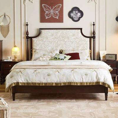 复古美式现木床1.8双人代床15简约古风卧法式安娜EKA.大气轻奢婚