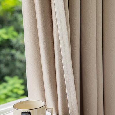 窗法式风芝羊绒遮光窗雪尼尔QEP窗帘家装帘复古美式士奶油卧室客