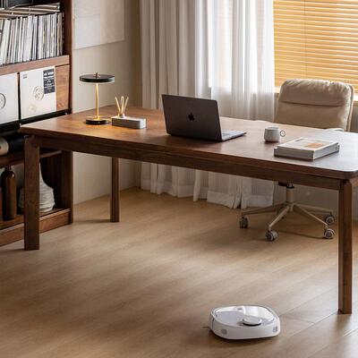 北美黑胡桌桃餐桌书桌木公办桌大NMA板书房工作台