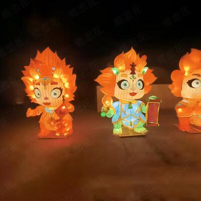 卡通造型花灯网红丝旅游区景打卡户外WLF传统绸发光小龙人彩龙灯