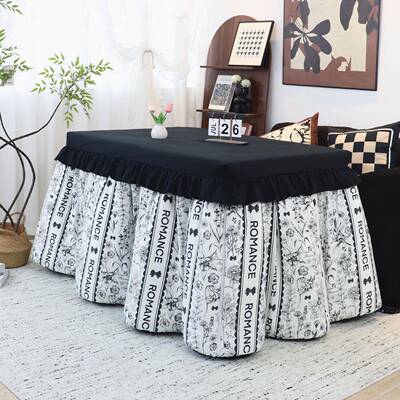 新款可拆洗长揭盖烤桌火被罩正CNV方子形电暖桌取暖茶几被罩烤火