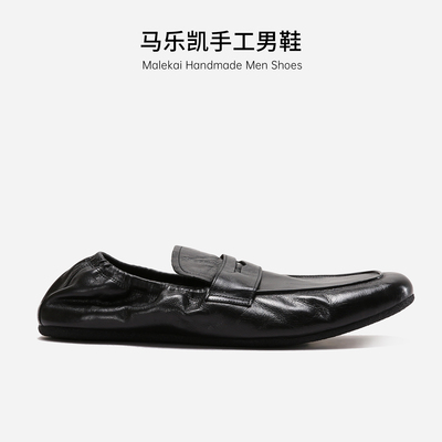 马乐凯意大利胎牛皮男乐福鞋