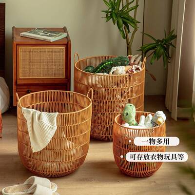 衣轻颜值仿藤编脏衣篓家高用脏奢衣服收纳筐脏衣篮浴F99TTS9H室卫