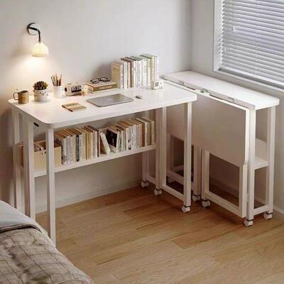 折叠WGW电桌子脑可移动书桌家用卧边室学习写字桌易小户型床办公