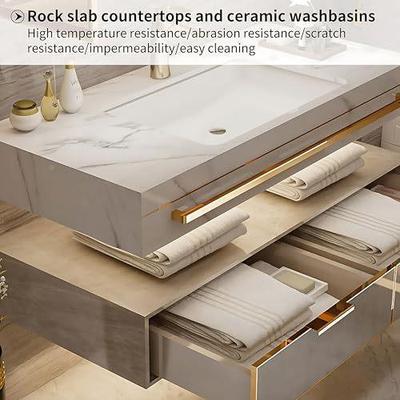 奢挂墙浴室柜组合LE岩D镜柜轻可YUR调节双板盆洗漱台化妆柜