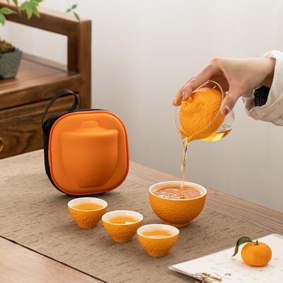 旅行客茶具装便式28374露营户外功夫茶具茶杯旅游携喝茶装备随行