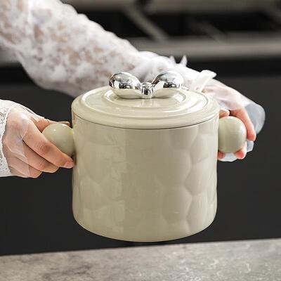 装油陶瓷猪家用油罐耐高温油罐泼辣子罐油辣椒厨79183大罐房储油