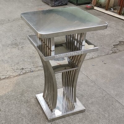 不锈钢KTV酒吧散台桌椅发光玻璃吧台音乐夜店慢摇迪吧台高脚桌子