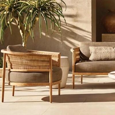 户外沙发庭院园露台口防水防花晒柚具木家组合73921室外阳台进柚