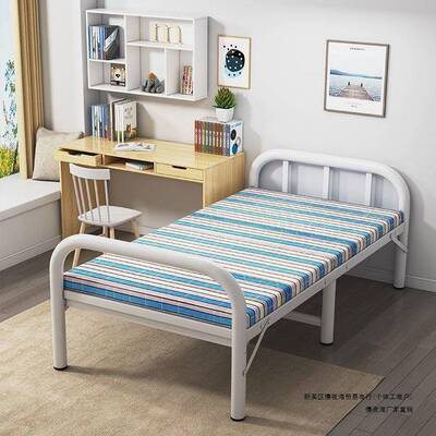 折叠人床公MOB便携简易办室午休床家用单午睡陪护硬床出租屋铁艺