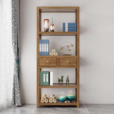 木置VHZ物架胶地木储物架中式茶具柜子橡书架实落客厅茶室摆件博