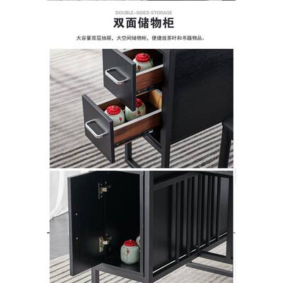 202泡4几新款岩板茶岩板茶桌椅组MNV合现轻代简约奢家用办公一体