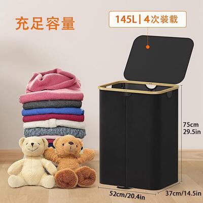 带篓盖筐HLE脏衣篮可折叠收纳卧室衣物收纳袋洗衣房脏衣装被子置