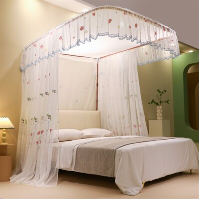 (总)海虹蚊帐 2023新款8869款窗帘刺绣纱可伸降导轨蚊帐