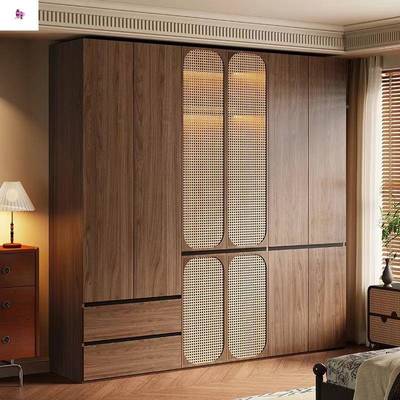 中风家用卧室小户型古木衣柜现收代简约分段式隐实藏拉手储物XQA