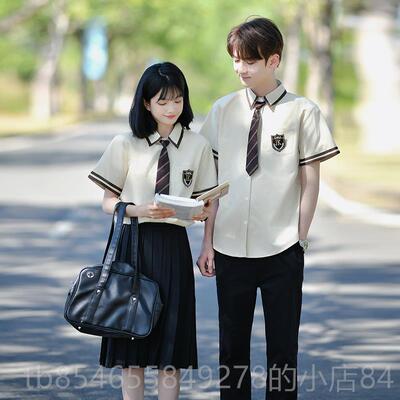 正品班服初演中夏季学院风J生衬衫短袖舞台出服女五六年级K毕业照