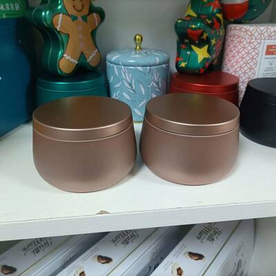 现货4个装铁玫瑰金大色肚罐密封马RY092973口罐圆形存储铁盒8o2z
