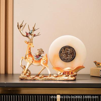 鹿中式客装饰厅创品件新家新居摆意玄关电视柜桌面摆87414件朋友