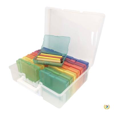 4x?6英寸盒子29514照分片相片收盒彩色多功能类手提纳塑料卡片收