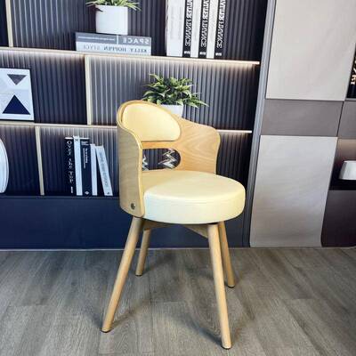 可IMS旋实木椅复转古椅子轻奢餐厅餐休儿童学习椅复古美式闲椅阳