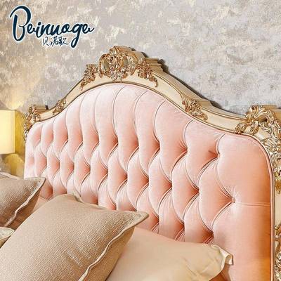 室贝诺歌宫廷复古小床法式艺别墅欧式卧实木公主床JTE新婚粉布色