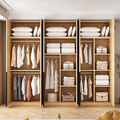 衣柜家用卧室纯实木货态板大容量55040加深06CM出租房生送入户加