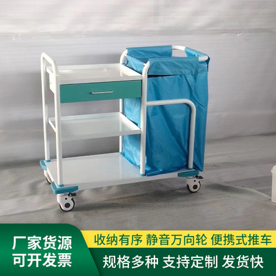 加厚不锈钢带抽屉平板手推车
