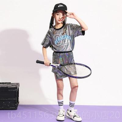 高档舞儿童潮服演出服亮士片男女街童走秀爵套装舞架子鼓酷帅表演