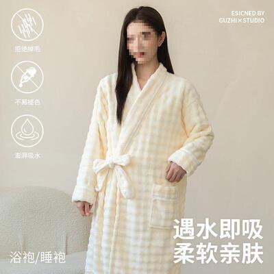 可穿式浴巾女秋冬澡季厚加绒2加025NJU新款宿舍吸水浴洗速干裙大