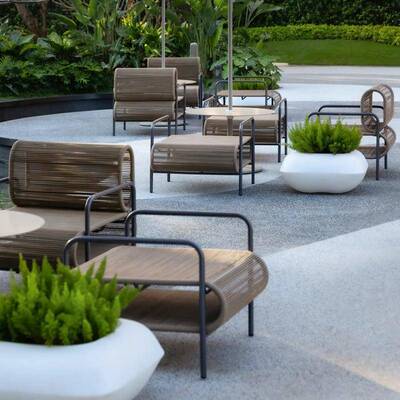 户外沙12458发庭台院阳藤编露台沙园别墅防水花防晒室外家具藤椅