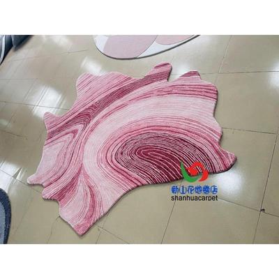 代简厅约粉红色异形混变色现1178渐粉色客茶几地毯儿童房书房卧室