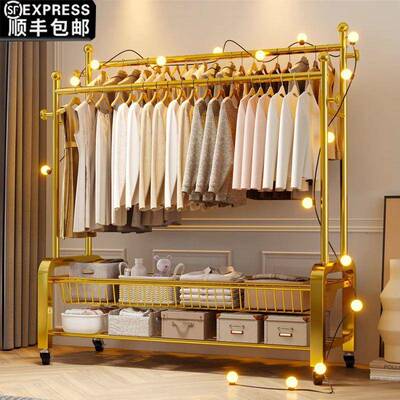 家用衣架落室地立式衣柜款衣END帽架粗加新固卧阳台加家用落地挂