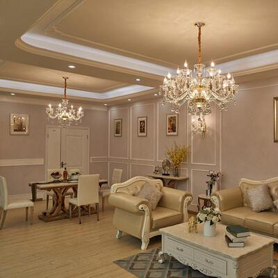 0吊25新款欧式水晶灯轻奢客厅卧室华灯简约餐2厅灯奢TS-9075别墅